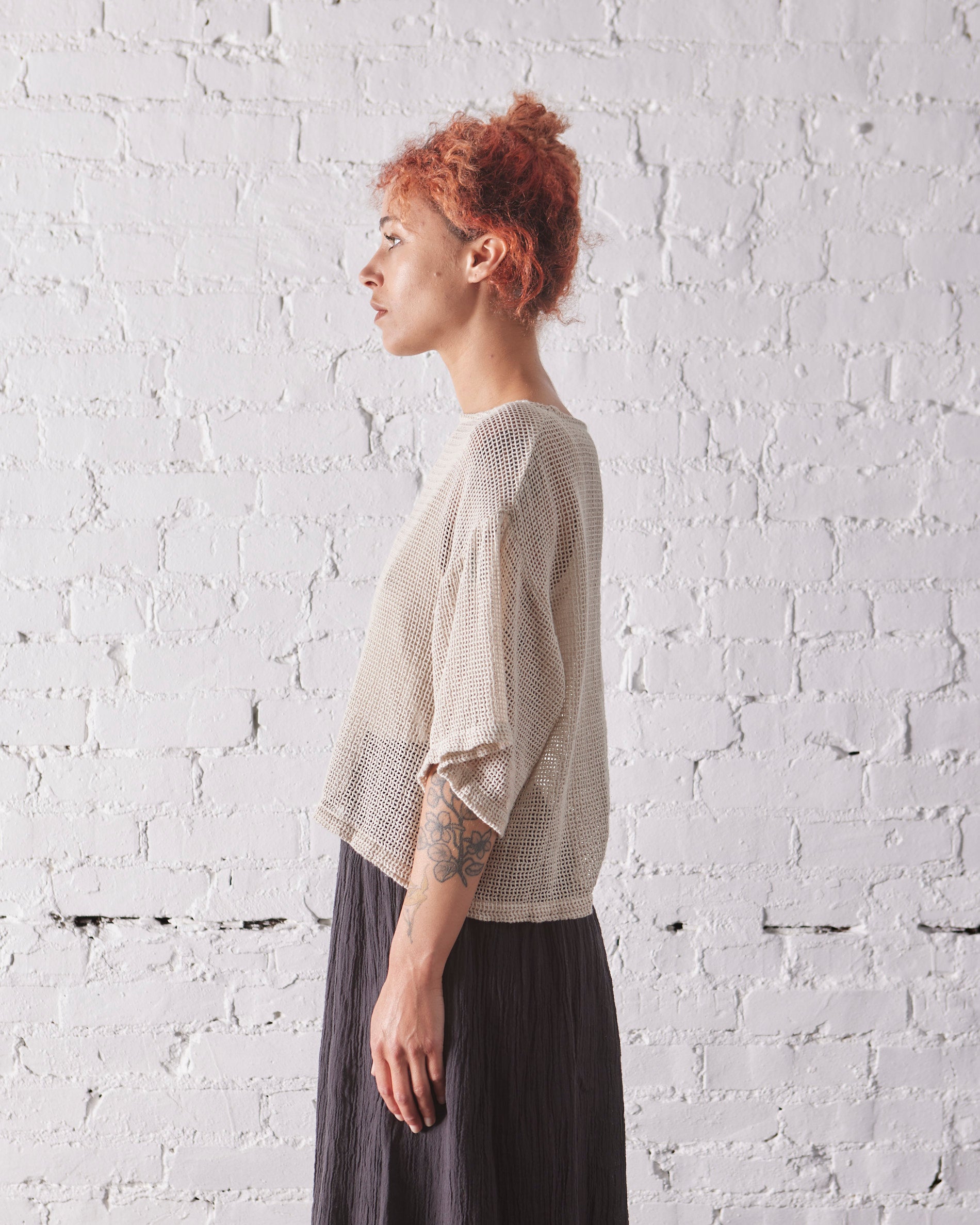 Black Crane Fishnet Top, Cloud – Glasswing