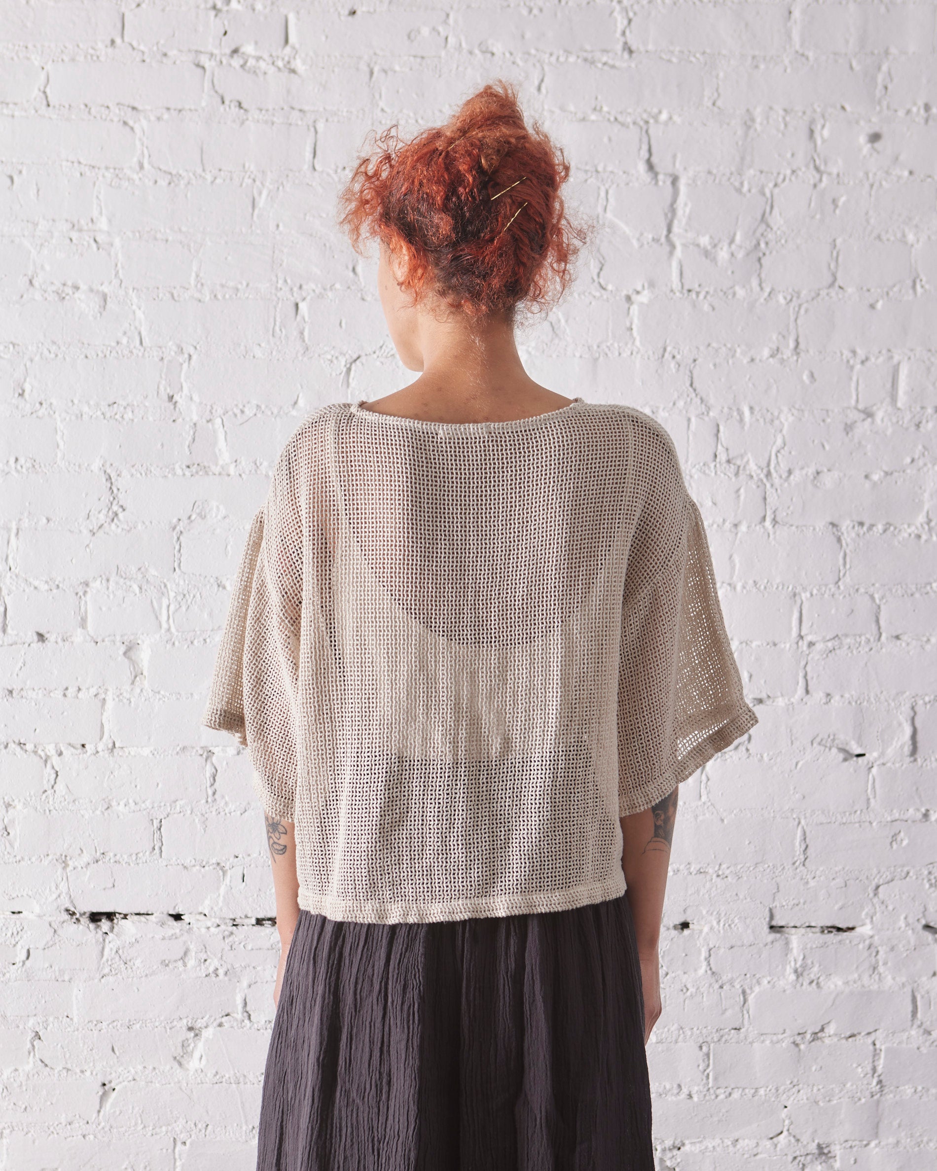 Black Crane Fishnet Top, Cloud – Glasswing