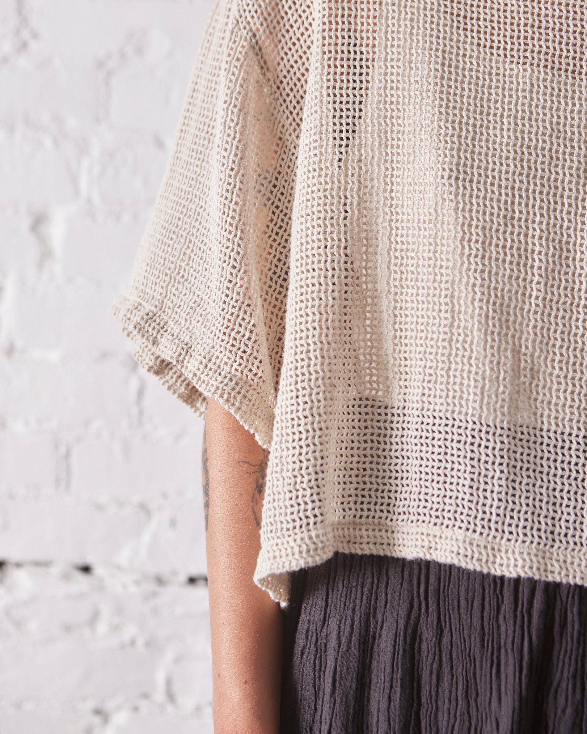 Black Crane Fishnet Top, Cloud – Glasswing