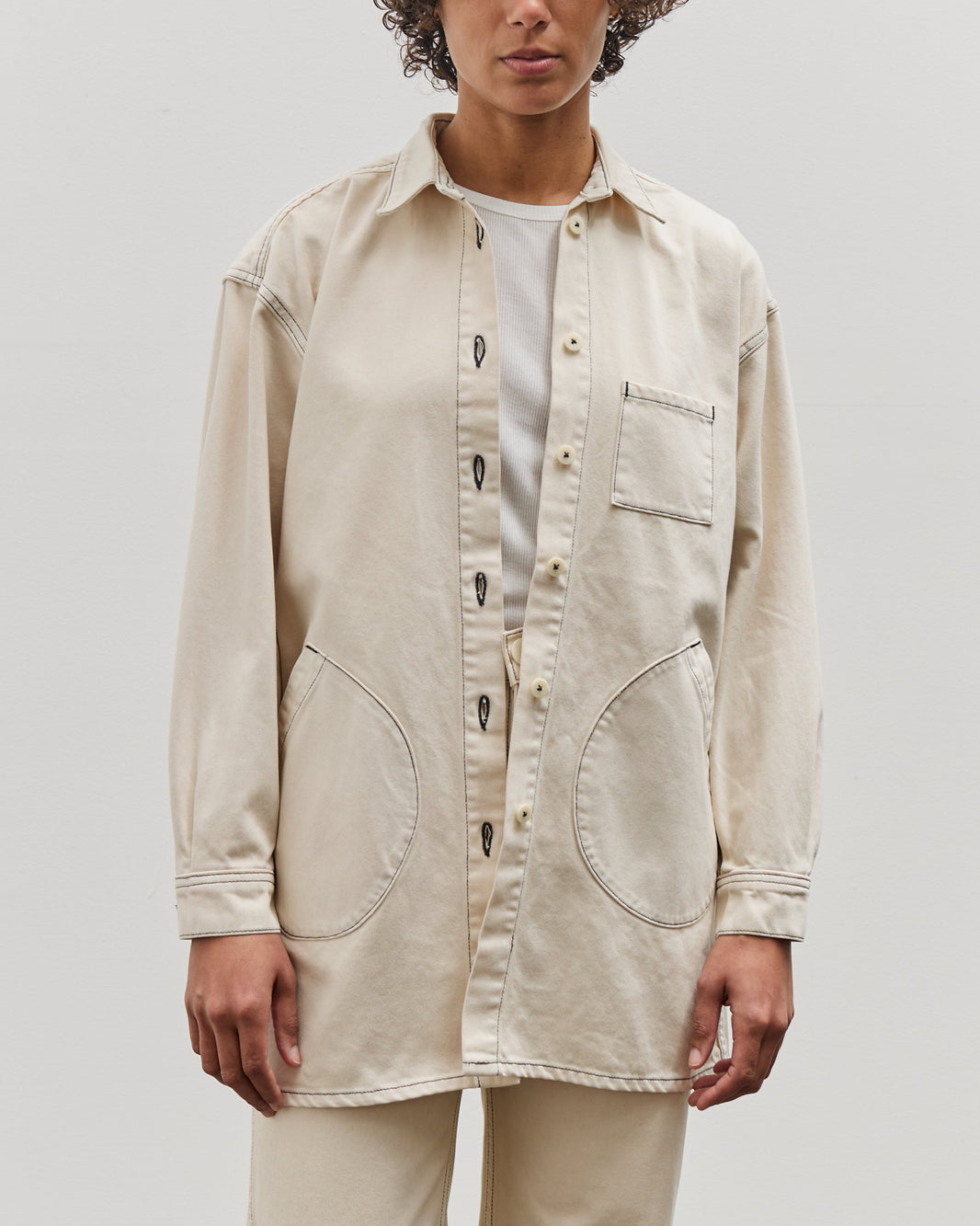 Jesse Kamm Okuda Jacket, Natural with Slate Stitch – Glasswing