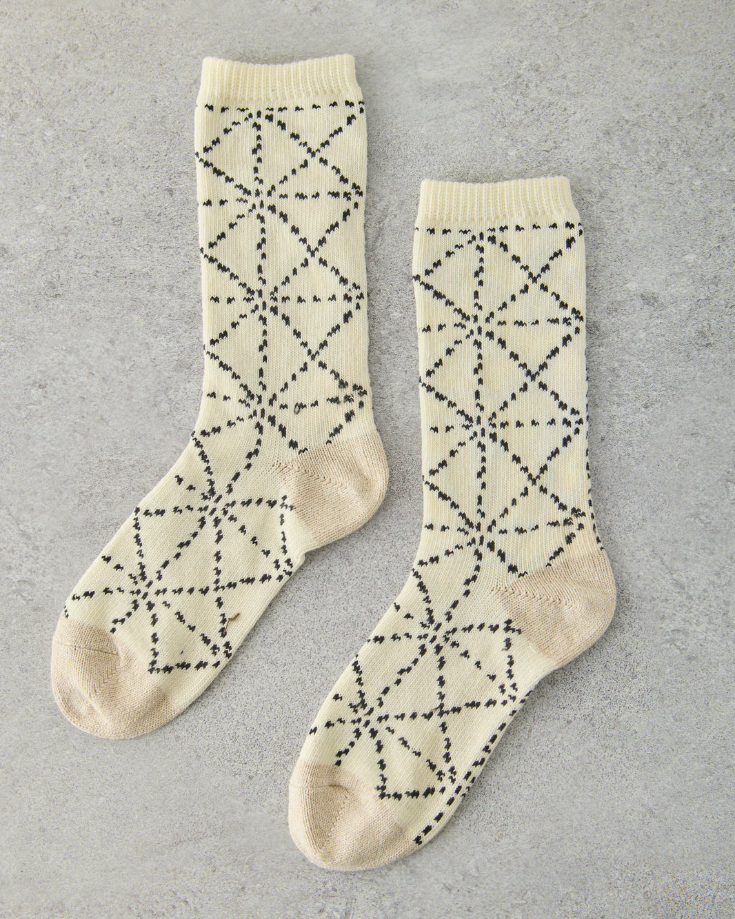 Kapital 84 Yarns Sashiko Socks, Ecru – Glasswing