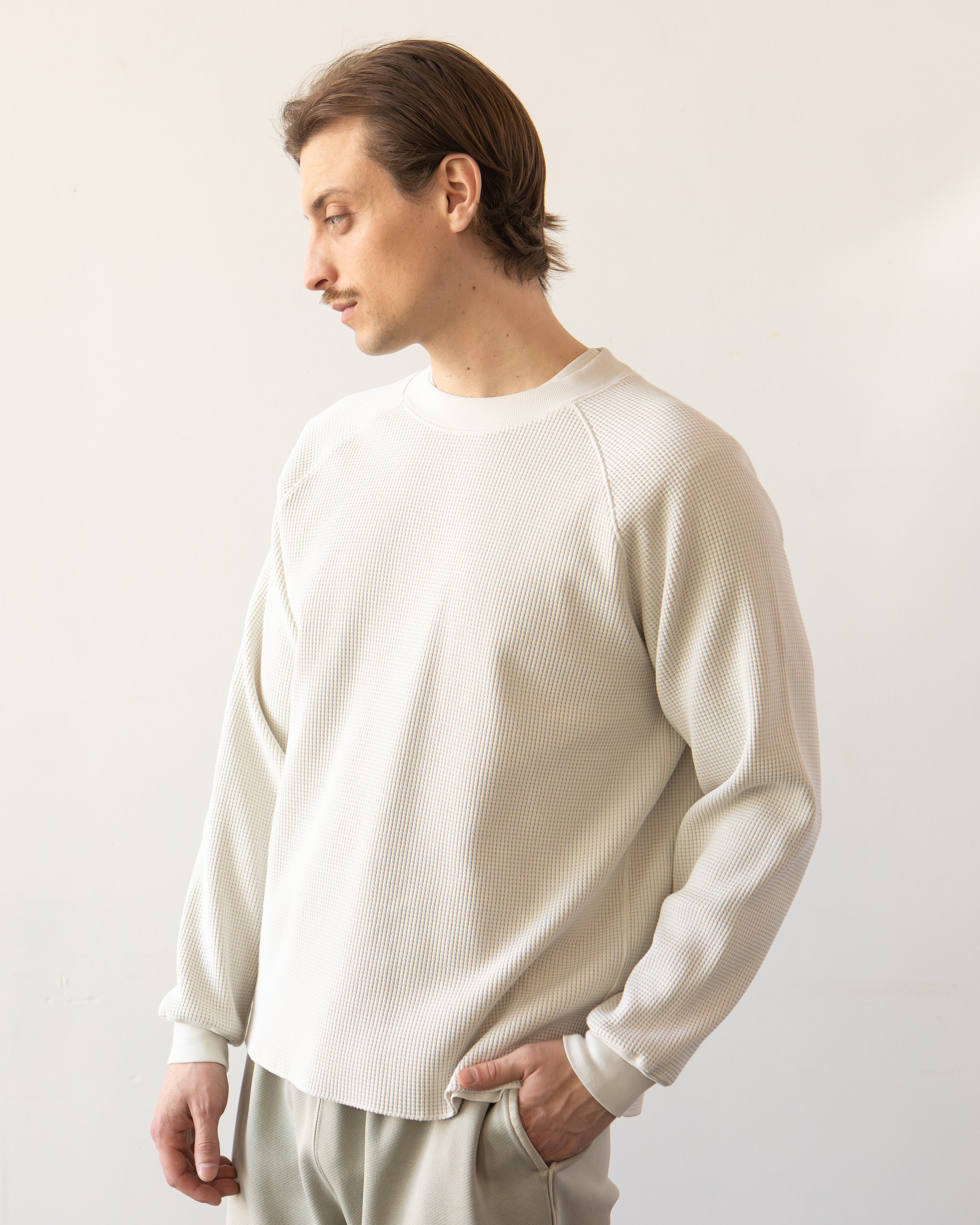 Lady White Cropped Raglan Thermal, Off White – Glasswing