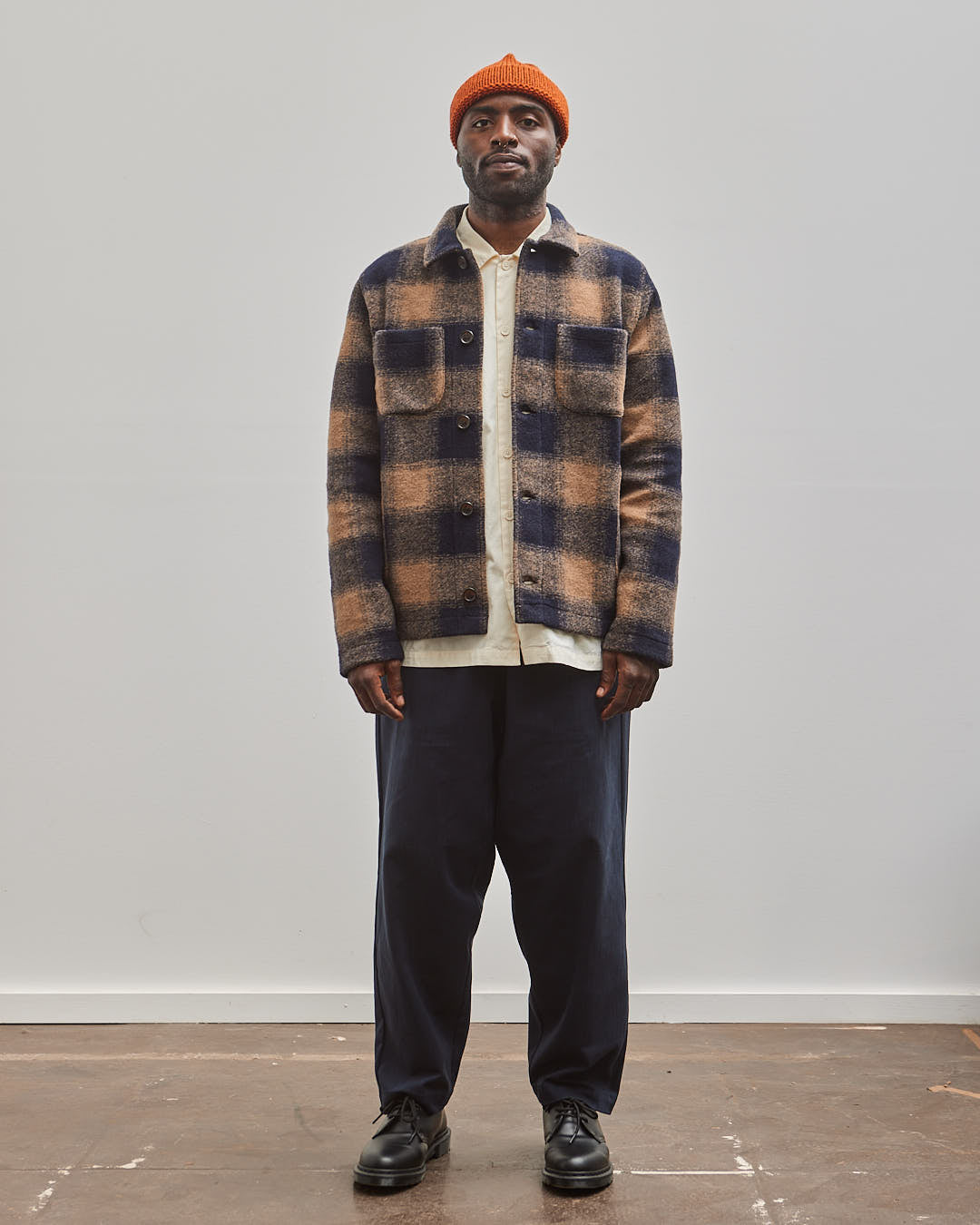 Universal Works Merino Lumber Jacket, Navy – Glasswing