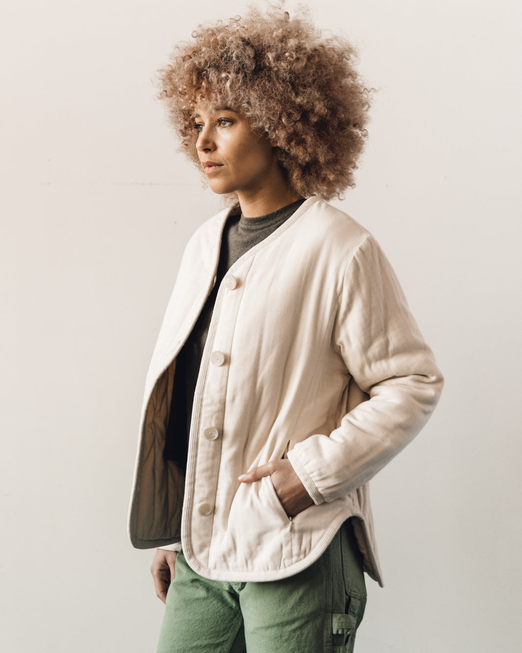 7115 Quilted Short Jacket, Butter – Glasswing