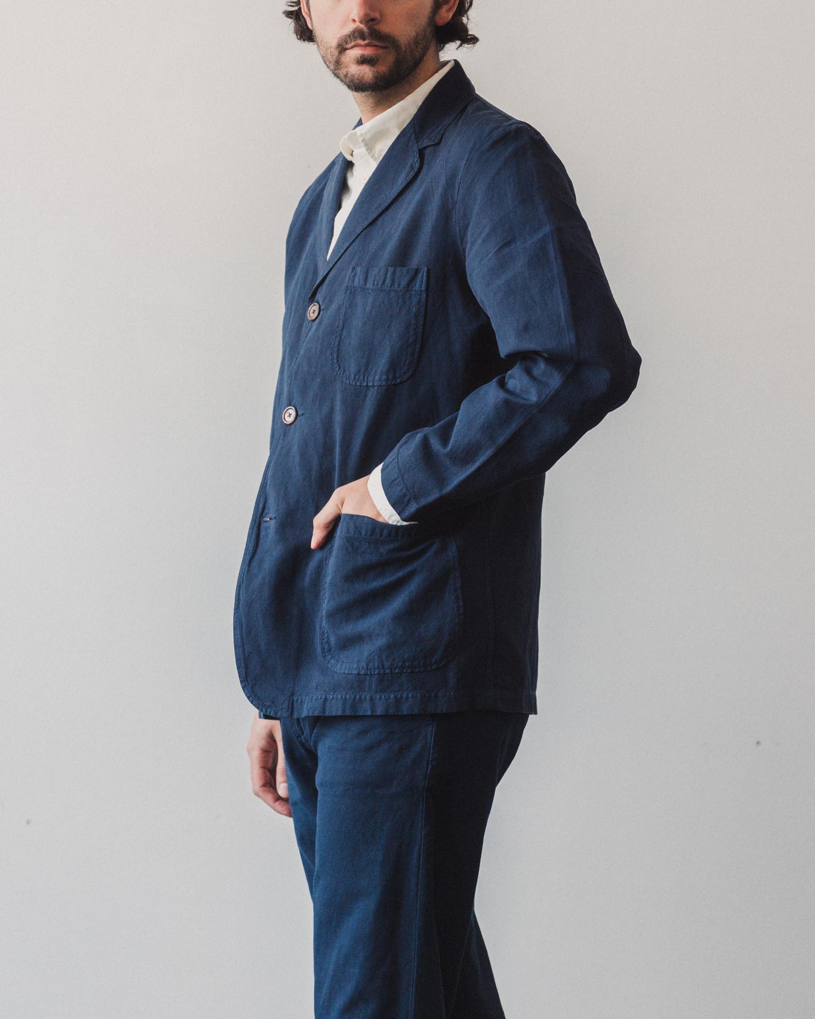 Universal Works Three Button Jacket, Navy – Glasswing
