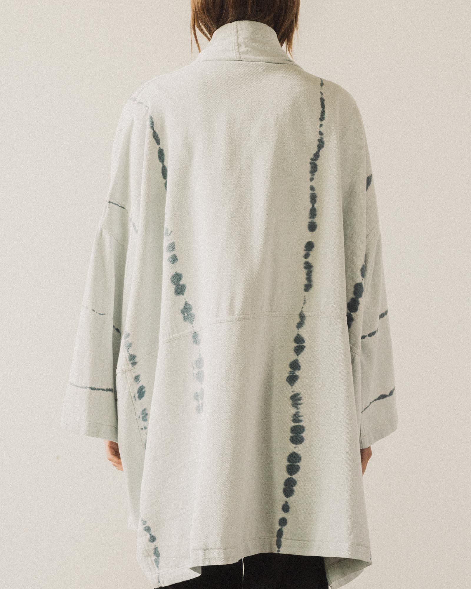 Atelier Delphine Haori Upcycled Yarn Coat, Ice Wash Tye Dye – Glasswing