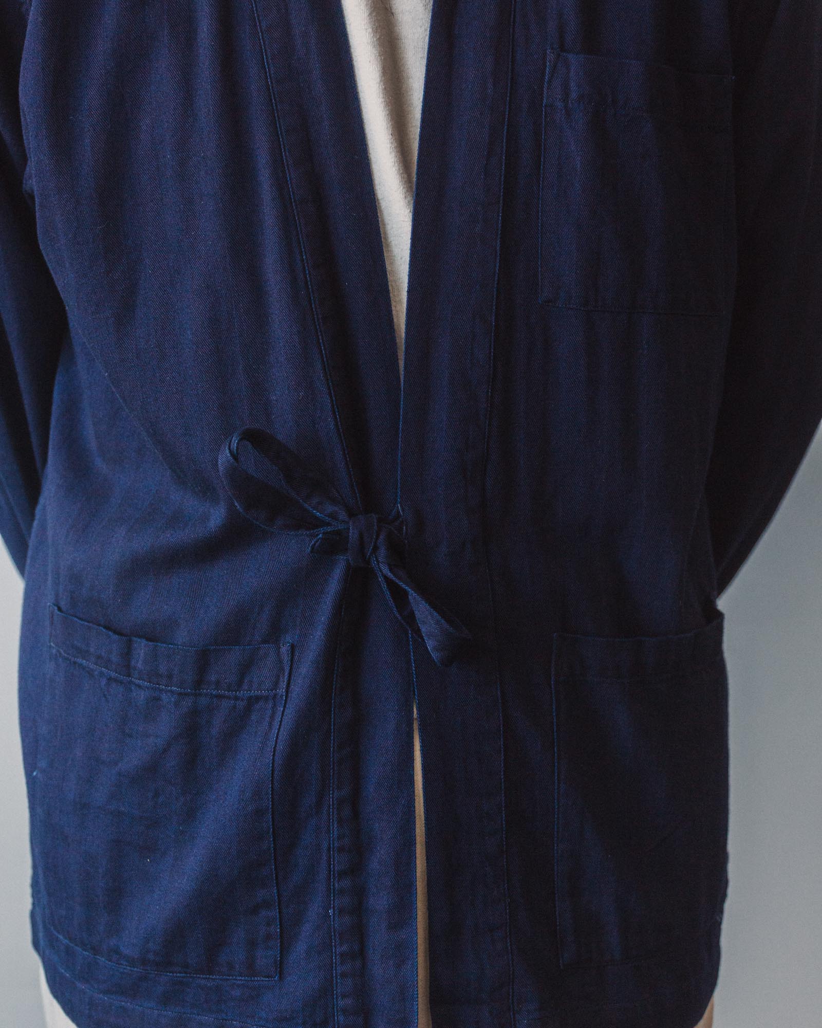 Universal Works Tie Front Jacket, Indigo – Glasswing