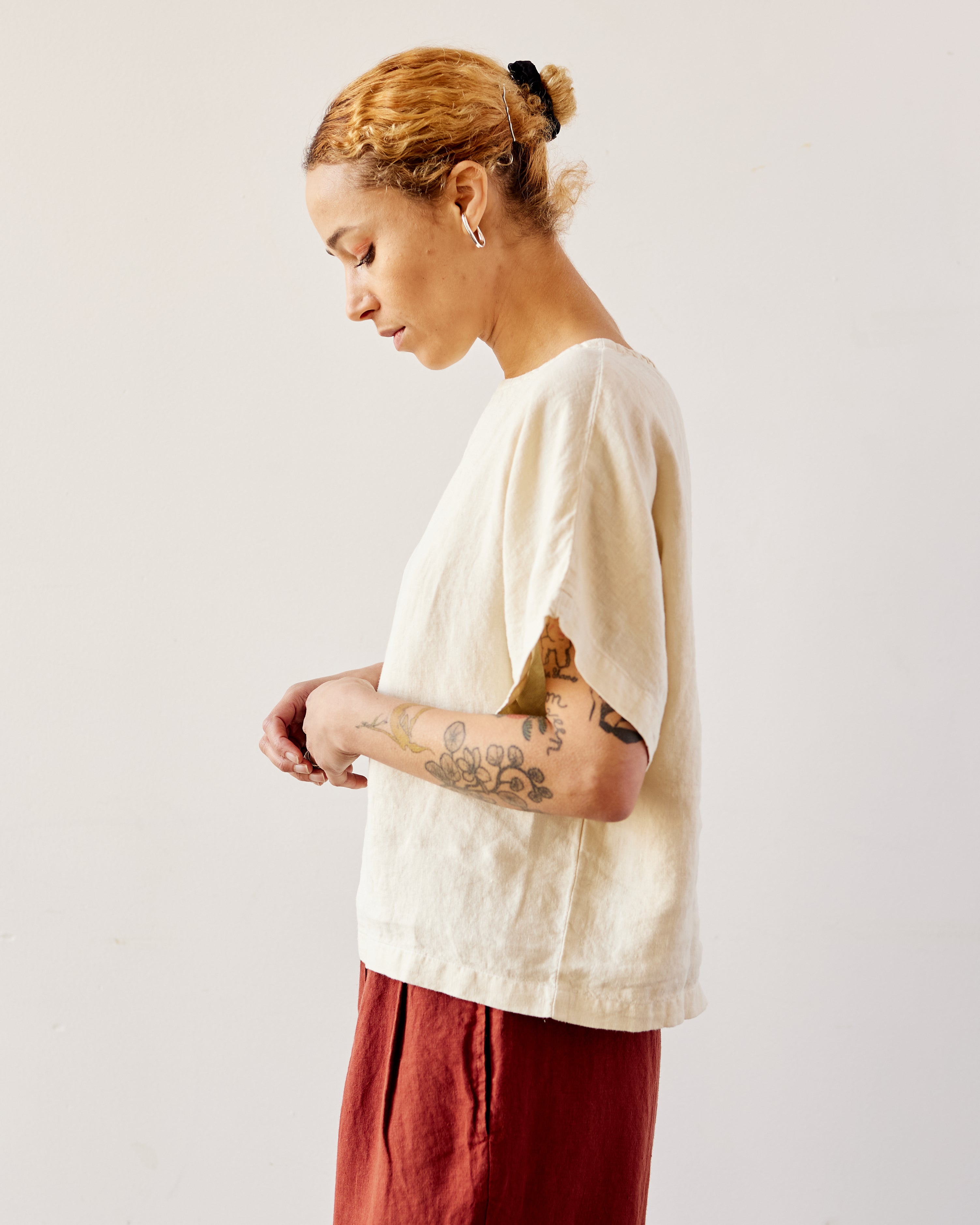 Black Crane Linen Box Top, Cloud – Glasswing