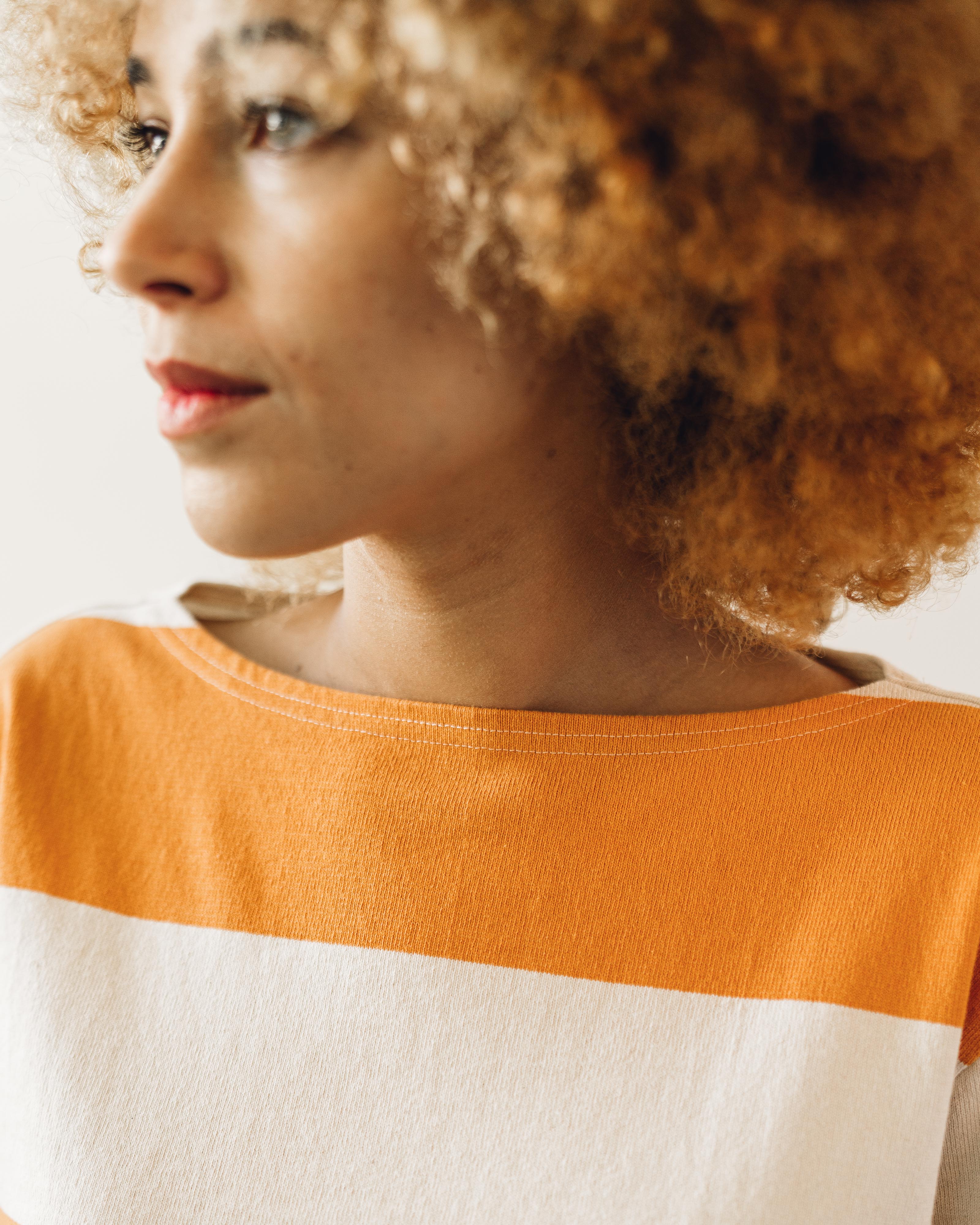 Kapital Tenjiku Boat Neck Tee, Orange – Glasswing Kapital Tenjiku Boat Neck Tee, Orange – Glasswing