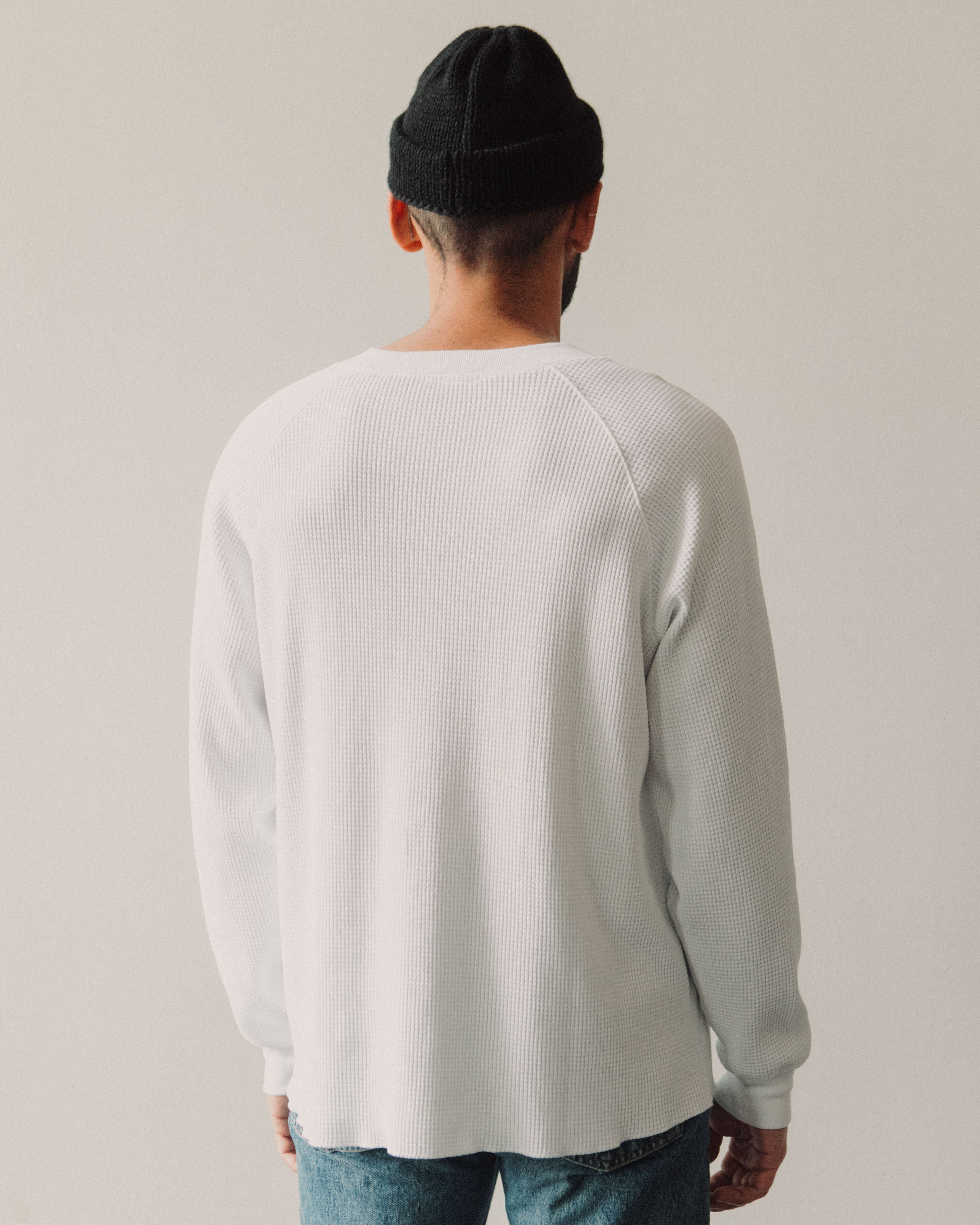 Lady White Cropped Raglan Thermal, White – Glasswing