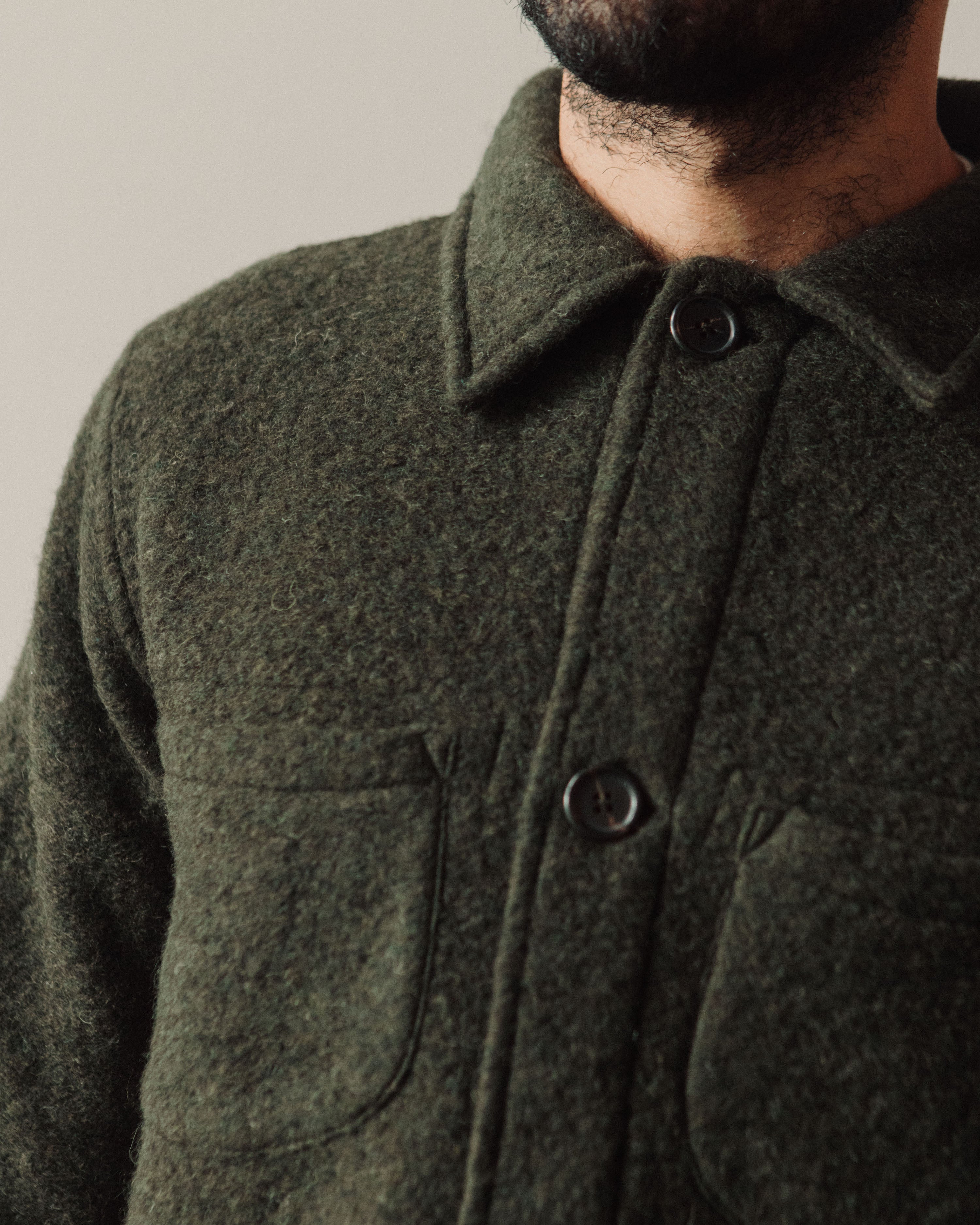 Universal Works Wool Lumber Jacket, Olive – Glasswing
